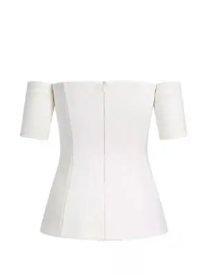 HIGH SPORT Off-shoulder Short Sleeve Top - White