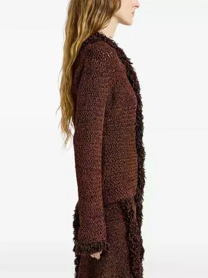 Proenza Schouler Textured Jacquard Nilo Top With Fringe Trim - Brown