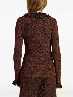 Proenza Schouler Textured Jacquard Nilo Top With Fringe Trim - Brown
