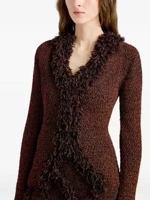 Proenza Schouler Textured Jacquard Nilo Top With Fringe Trim - Brown