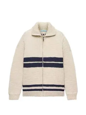 Prada Wool Zipper Cardigan - Neutrals