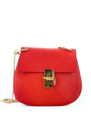 Chloé Drew Leather Small Crossbody Bag - Red