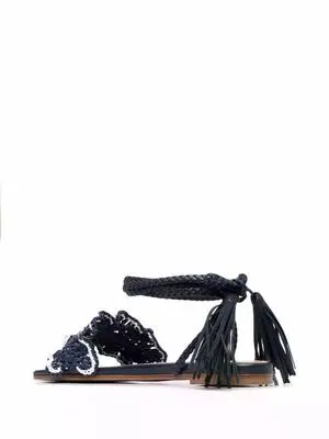 Red Valentino Tassel-trim Straw Sandals