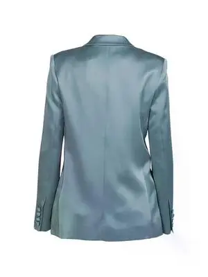 Lapointe Double-breasted Satin Blazer