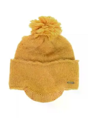 Dsquared2 Ribbed Knit Pom-pom Visor Beanie
