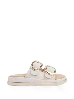 SERGIO MORETTI FIRENZE Buckle-fastening Leather Sandals - Neutrals