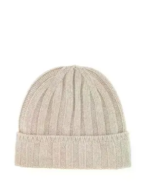 VANISE Ribbed-knit Cashmere Beanie Hat - Neutrals