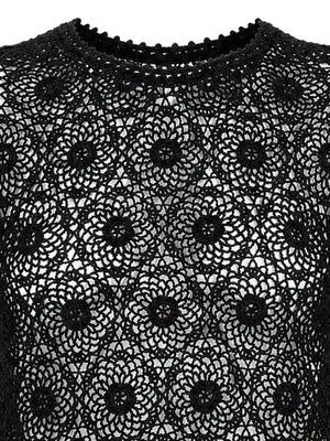 NILI LOTAN Elionne Crochet-knit Blouse