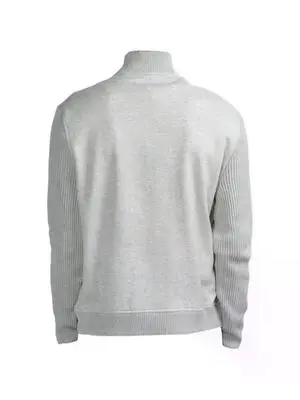Eleventy Ribbed-knit Panelled Jacket