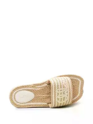 Chloé Woody Rope Detail Sandals - Neutrals