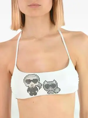 Karl Lagerfeld Embellished Bandeau Bikini Top