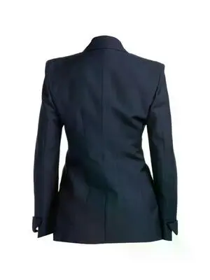 SA SU PHI Navy Peak Lapel Double-breasted Blazer