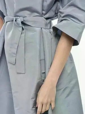 SUPER BLOND Belted Silk-organza Midi Dress - Blue