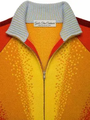 GOD'S TRUE CASHMERE Cashmere Intarsia Knit Cardigan