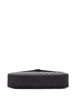 Saint Laurent Classic Monogram Envelope Satchel Mixed Matelasse Leather Shoulder Bag - Black