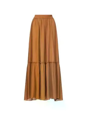 JACOB LEE Tiered Ruffled Maxi Skirt - Orange