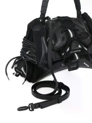 Balenciaga Sneaker-panelled Mesh Shoulder Bag - Black