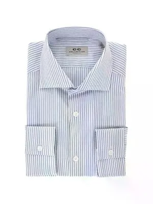 Corneliani Awning-stripe French-collar Shirt