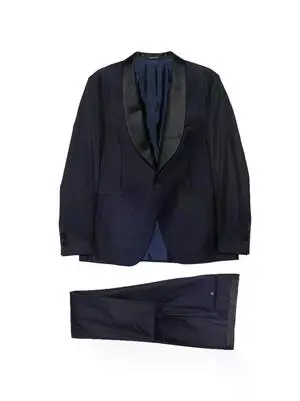 Tagliatore Satin-trim Shawl-lapel Suit - Blue