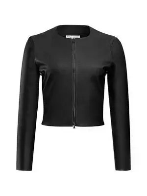 SUSAN BENDER Cropped Leather Jacket