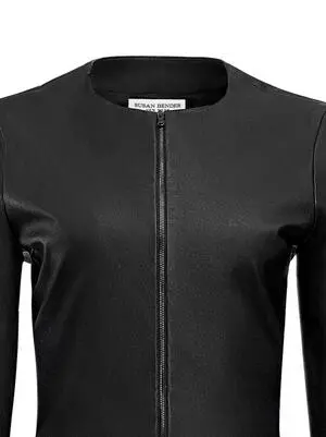SUSAN BENDER Cropped Leather Jacket