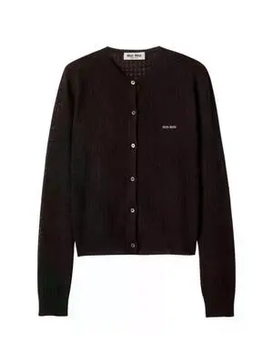 Miu Miu Cashmere And Silk Cardigan - Brown