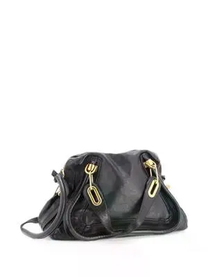 Chloé Paraty Top Handle Bag Leather Medium Satchel - Black