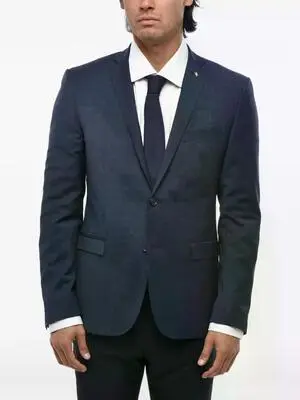 Corneliani Checked Single-breasted Blazer - Blue