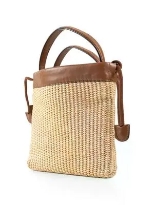 JIMMY CHOO Woven Leather-trim Mini Bag