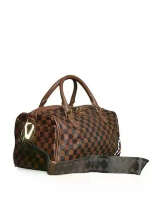 SPRAYGROUND Check-pattern Shark-mouth Bowling Bag - Brown