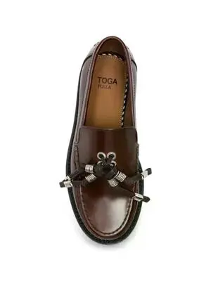 Toga Embellished Loafers - Brown