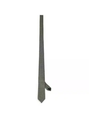 Corneliani Jacquard Motif Geometric Pattern Neck Tie - Green