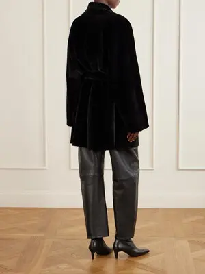 Nour Hammour Paneled Shearling Coat