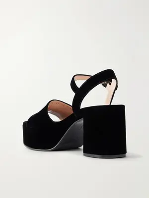 GIANVITO ROSSI Carol 35 Velvet Platform Sandals