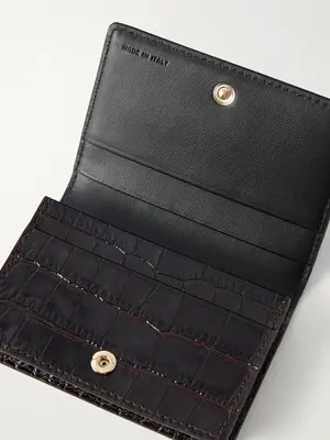 Smythson Mara Croc-effect Leather Wallet