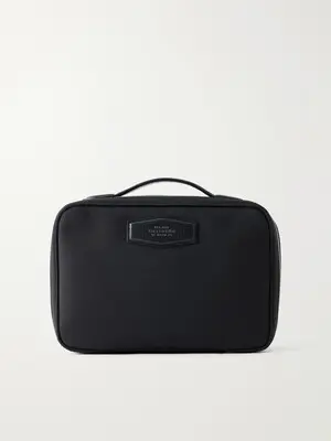 Smythson Norton Leather-trimmed Canvas Jewelry Case - Black