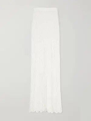 Miguelina Viviana Guipure Lace Maxi Skirt - White