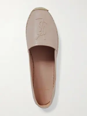 Saint Laurent Logo-embossed Leather Espadrilles - Neutrals