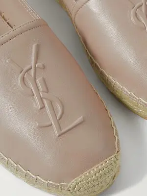 Saint Laurent Logo-embossed Leather Espadrilles