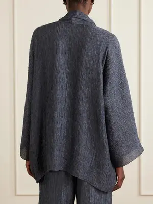 CORTANA Anhelo Crinkled Silk-charmeuse Kimono Jacket