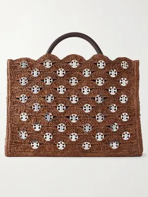 Rabanne Embellished Sac A Main Raffia Tote Bag