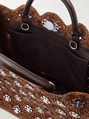Rabanne Embellished Sac A Main Raffia Tote Bag