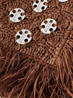 Rabanne Embellished Raffia Shoulder Bag