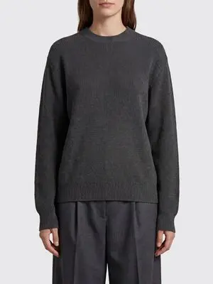 GOLDEN GOOSE Relaxed Fit Cotton-blend Crewneck Sweater With Rear Logo - Grey