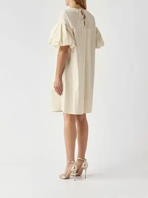 MEIMEIJ Cotton Puff Sleeve Midi Dress