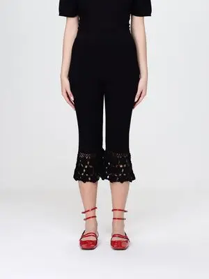 GANNI Organic Cotton Cropped Trousers - Black