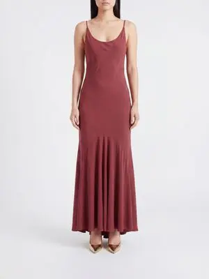 Erika Cavallini Silk Blend Long Dress - Red