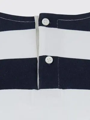 Jacquemus Striped Cotton T-shirt With Crewneck And Button Placket