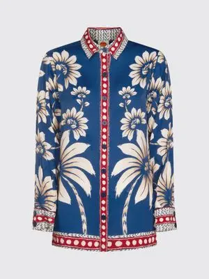 Farm Rio Luna Floral Print Linen Blend Shirt