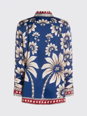 Farm Rio Luna Floral Print Linen Blend Shirt